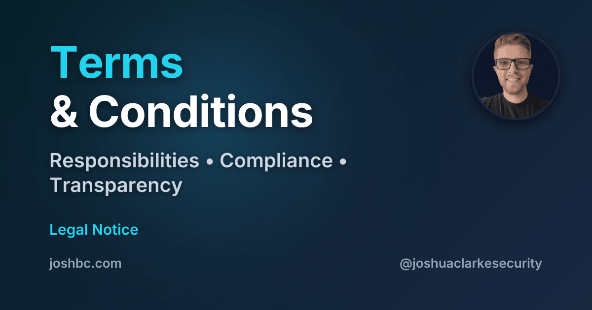 Terms and Conditions - Joshua Clarke Security